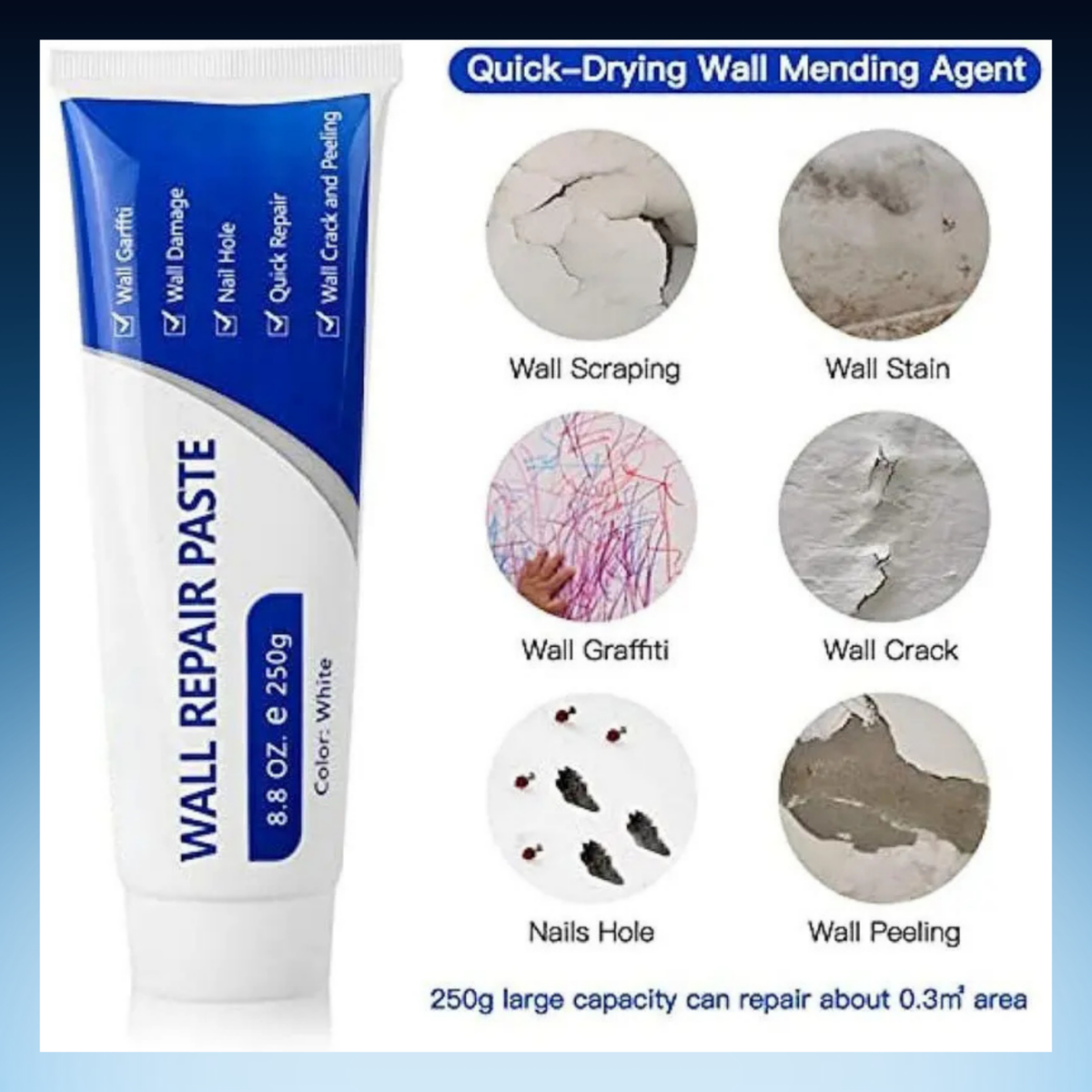 Multi-Purpose Wall Repair Paste with Scraper and Sanding Pad – Vizoya ...