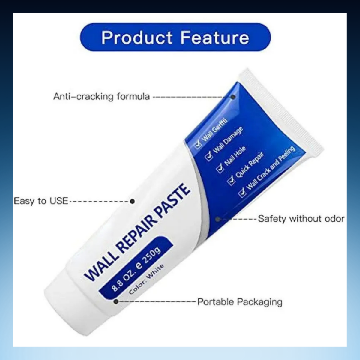 Multi-Purpose Wall Repair Paste with Scraper and Sanding Pad – Vizoya ...